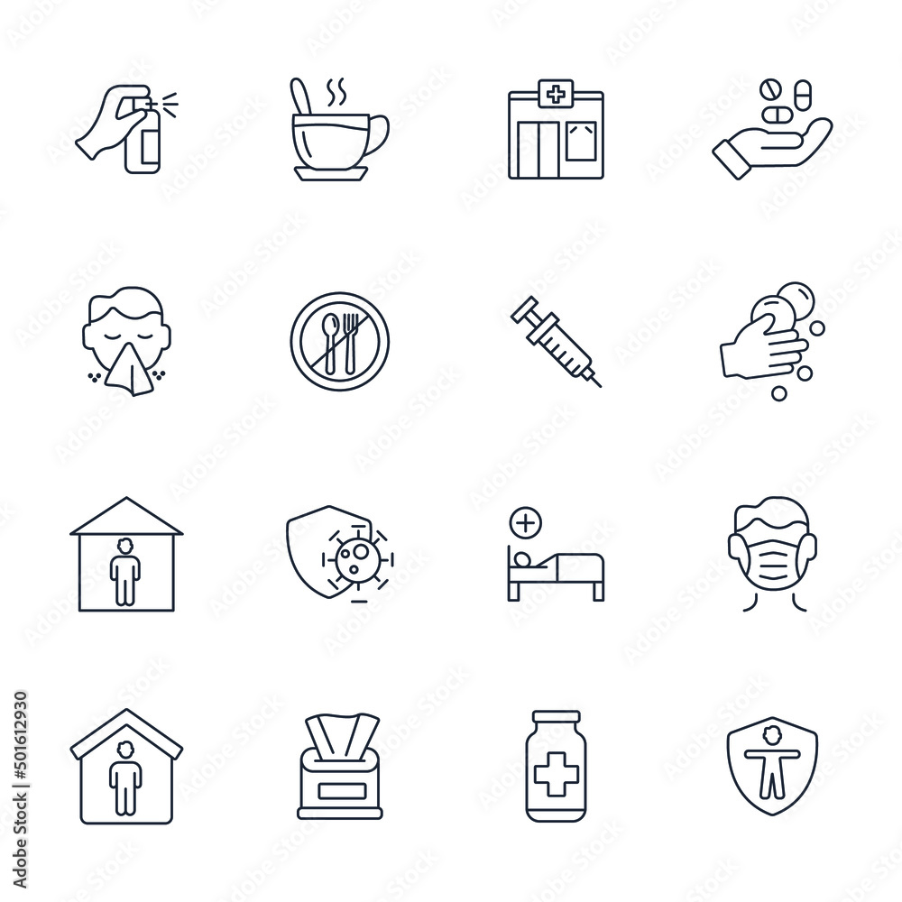 flu icons set . flu pack symbol vector elements for infographic web ...