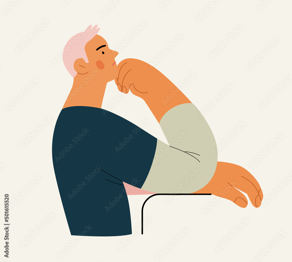 People portrait - Thinking people -Modern flat vector concept ...