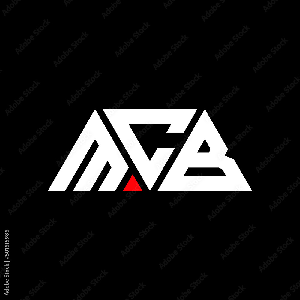 MCB triangle letter logo design with triangle shape. MCB triangle logo ...