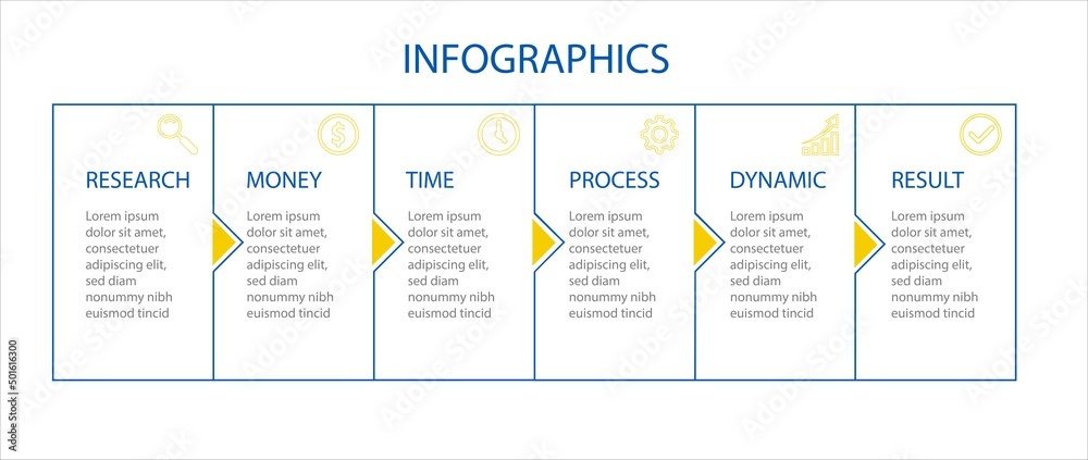 Grafika wektorowa Stock: Vector Infographic design with icons. 6 ... Grafika wektorowa Stock: Vector Infographic design with icons. 6 ...