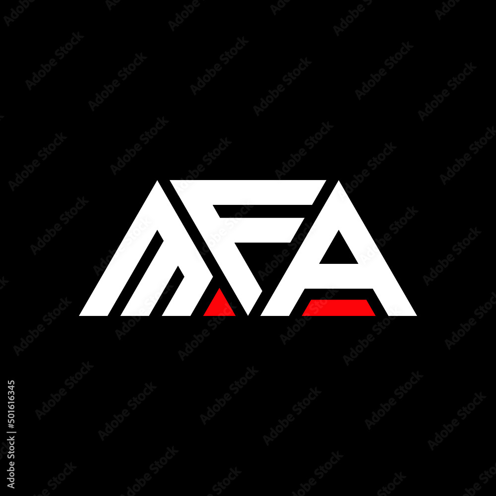 MFA triangle letter logo design with triangle shape. MFA triangle logo ...