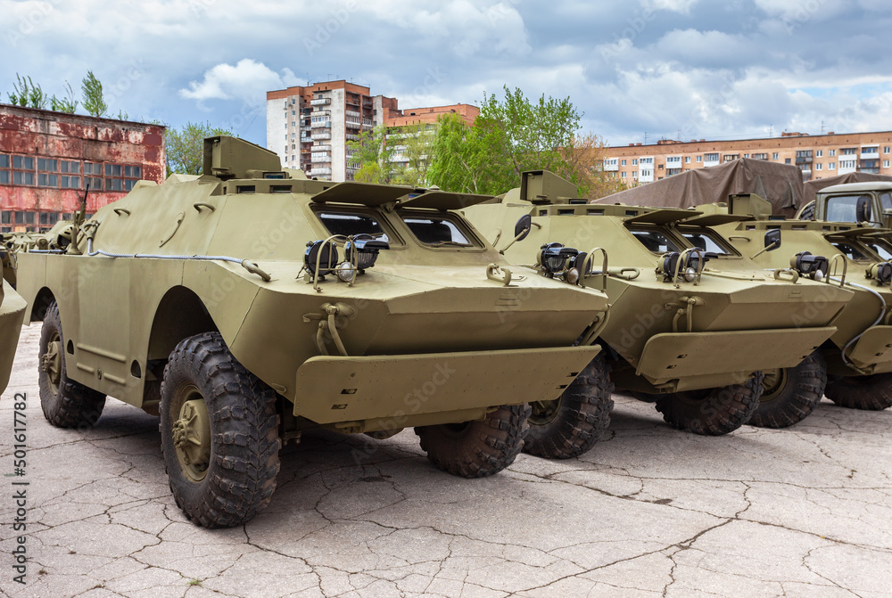 Russian amphibious armored reconnaissance patrol car BRDM-2 Stock Photo ...