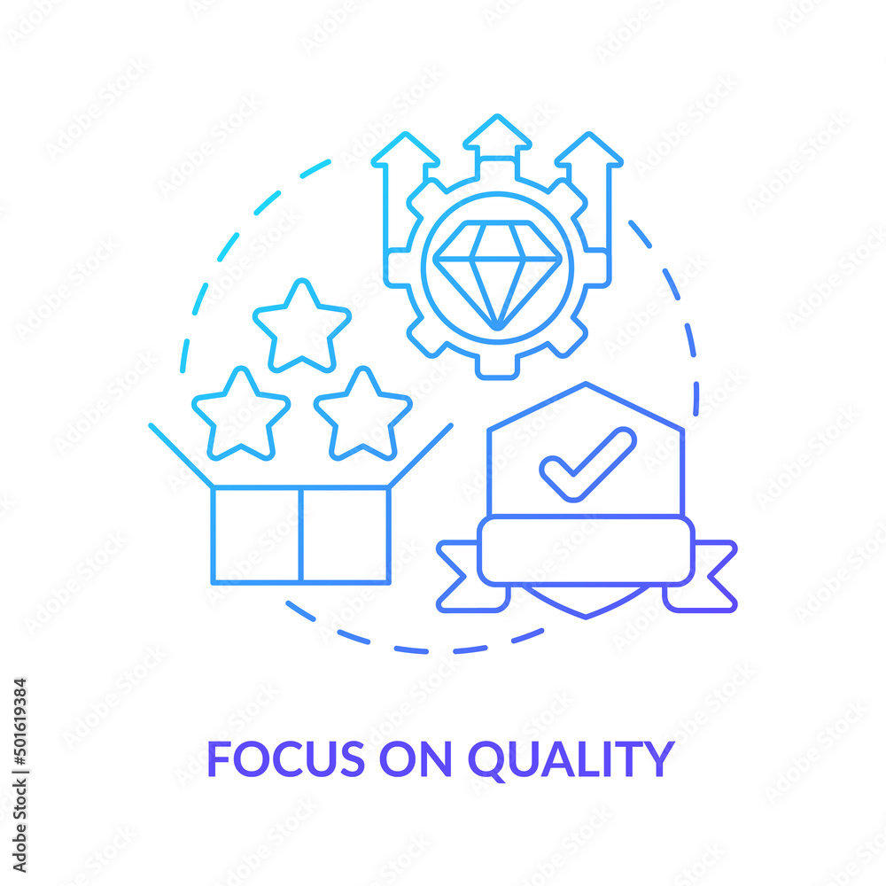 Focus on quality blue gradient icon. Perfect output. Machine industry ...