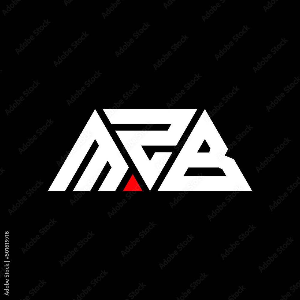 MZB triangle letter logo design with triangle shape. MZB triangle logo ...