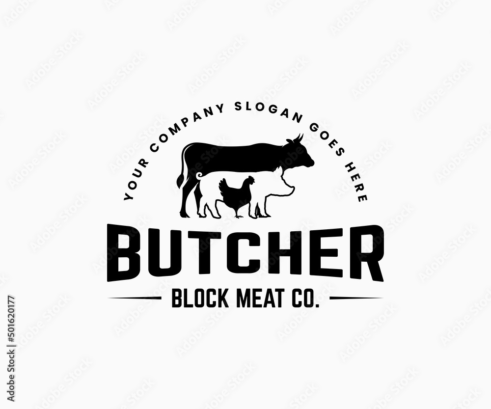 Butcher meat shop logo design. Butchery Logo Vector Art, Icons, and ...