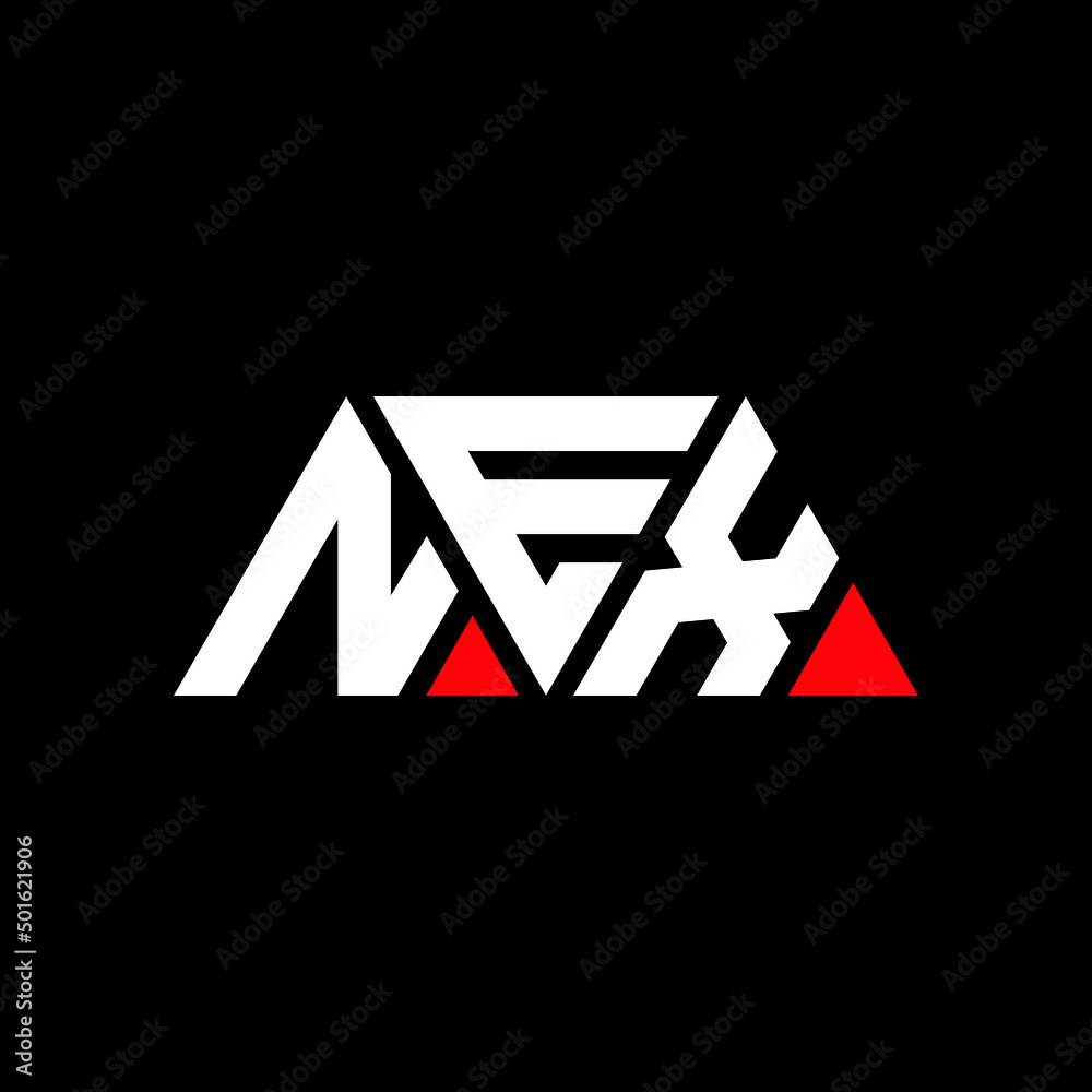 NEX triangle letter logo design with triangle shape. NEX triangle logo ...