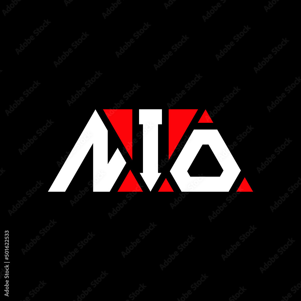 NIO tNIangle letter logo design with tNIangle shape. NIO tNIangle logo ...