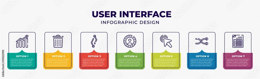 user interface infographic design template with increasing bars graphic ...