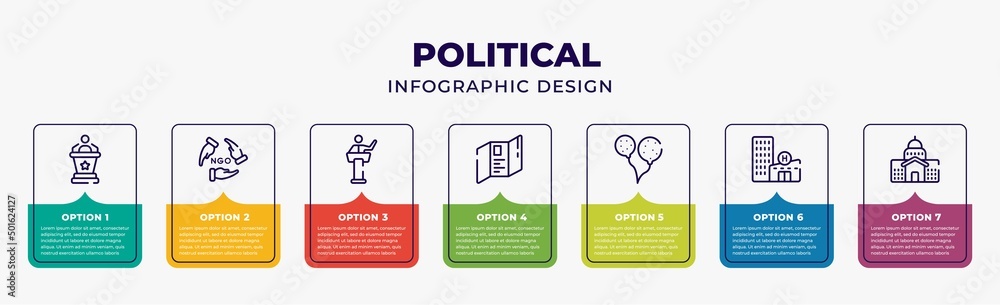 political infographic design template with political speech, ngo ...