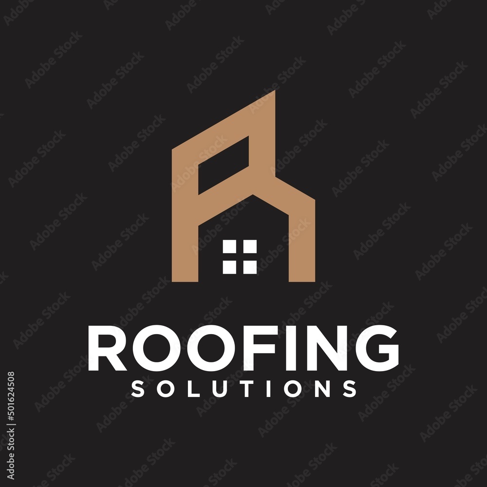 The initial letter r roof for real estate logos or for business logos ...