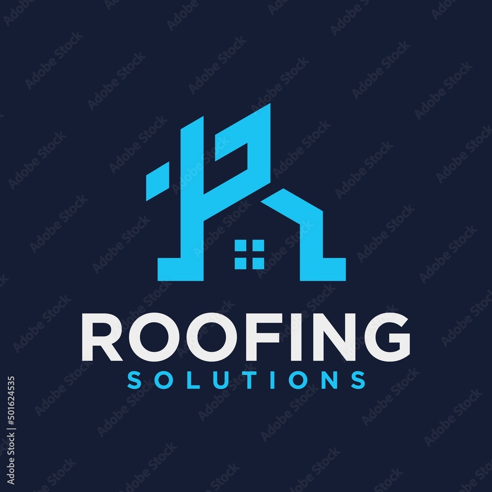The initial letter r roof for real estate logos or for business logos ...