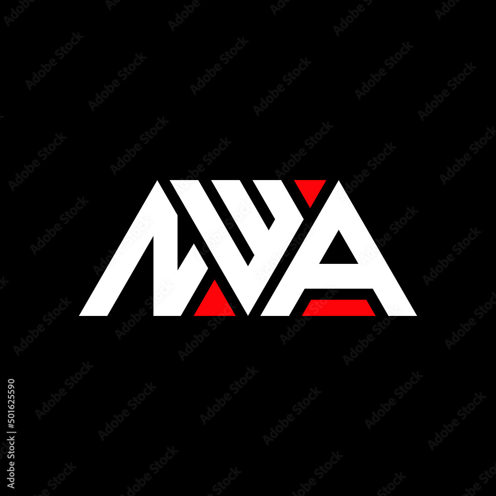 NWA triangle letter logo design with triangle shape. NWA triangle logo ...