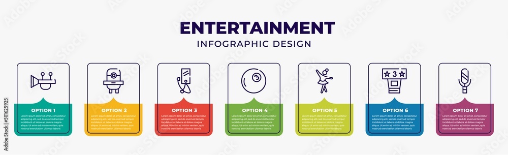 entertainment infographic design template with soprano, , eight ball ...