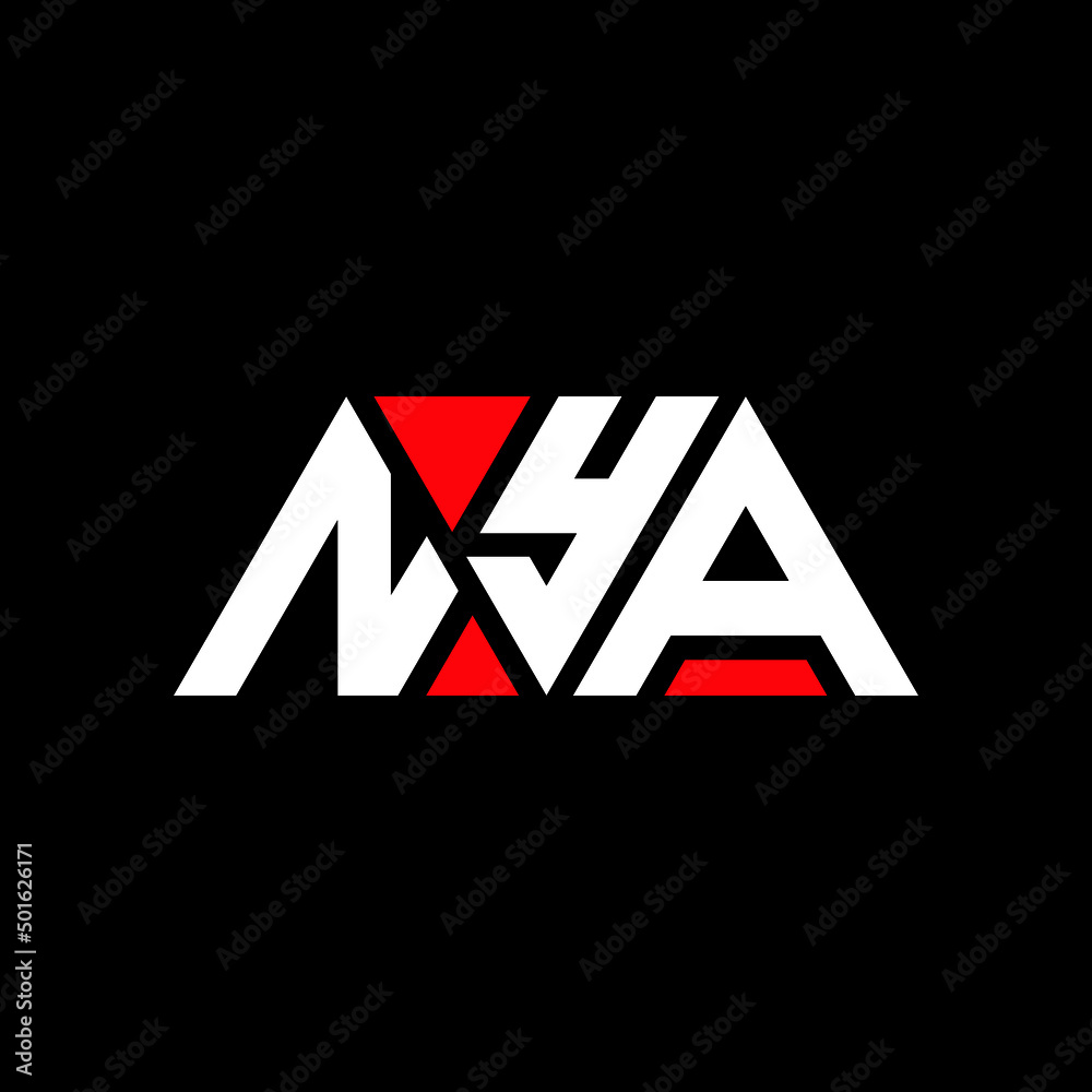 NYA triangle letter logo design with triangle shape. NYA triangle logo ...