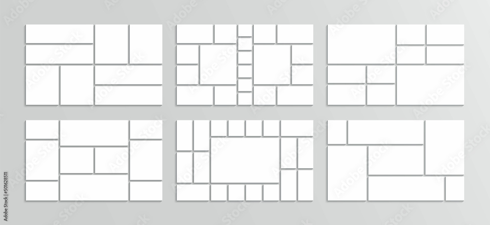 Photo collage templates set. Moodboard grid collection. Mood board ...