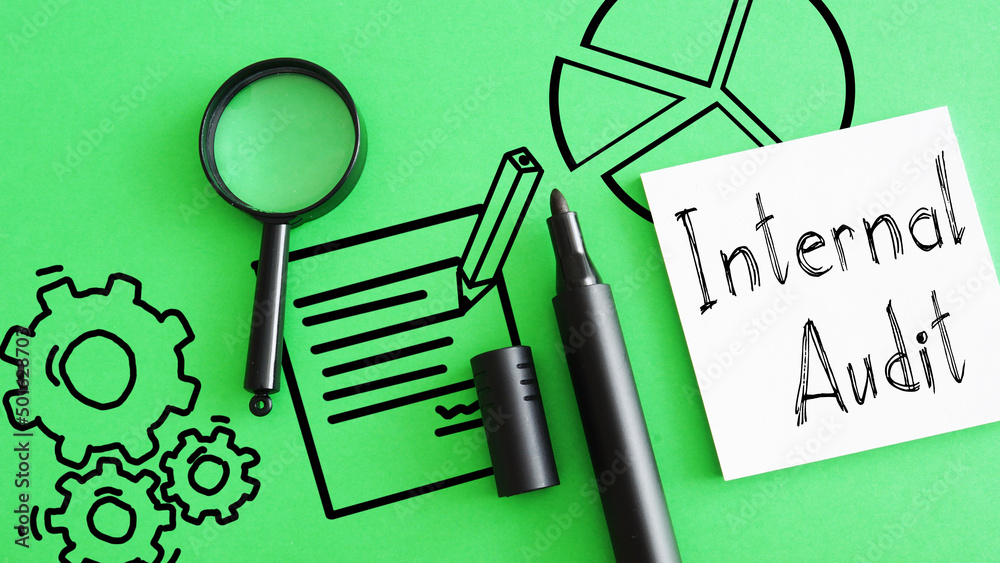 Internal Audit is shown using the text and photo of the magnifying ...