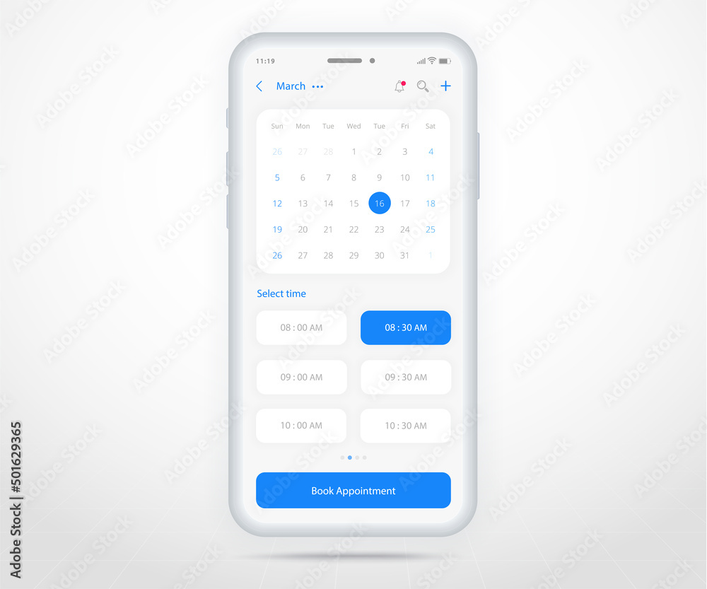 Grafika wektorowa Stock: Mobile app calendar planner concept ... Grafika wektorowa Stock: Mobile app calendar planner concept ...