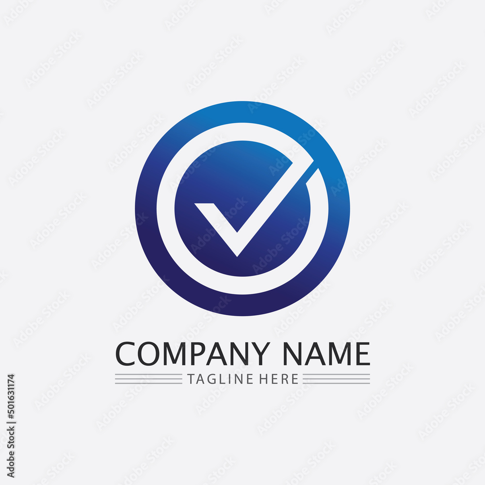 Checklist check mark logo vector or icon. Tick symbol in green color ...