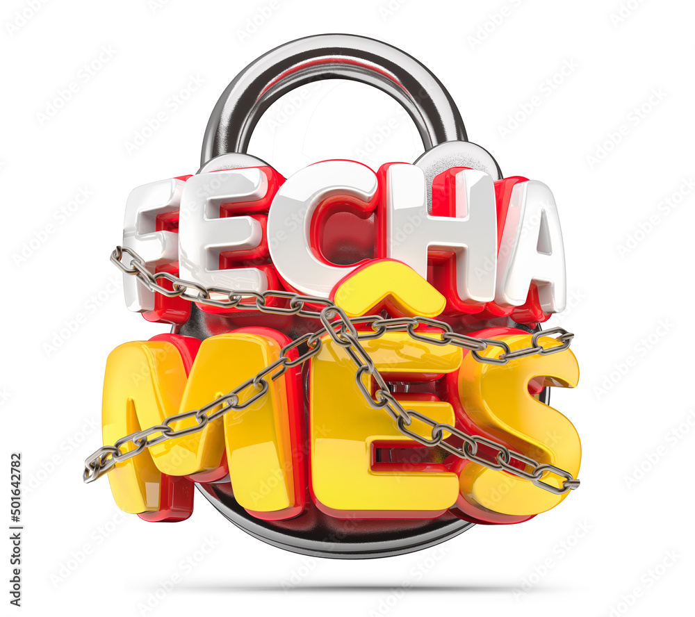 FECHA MÊS SELO 3D PARA COMPOSIÇÃO COM CADEADO ilustração do Stock ...