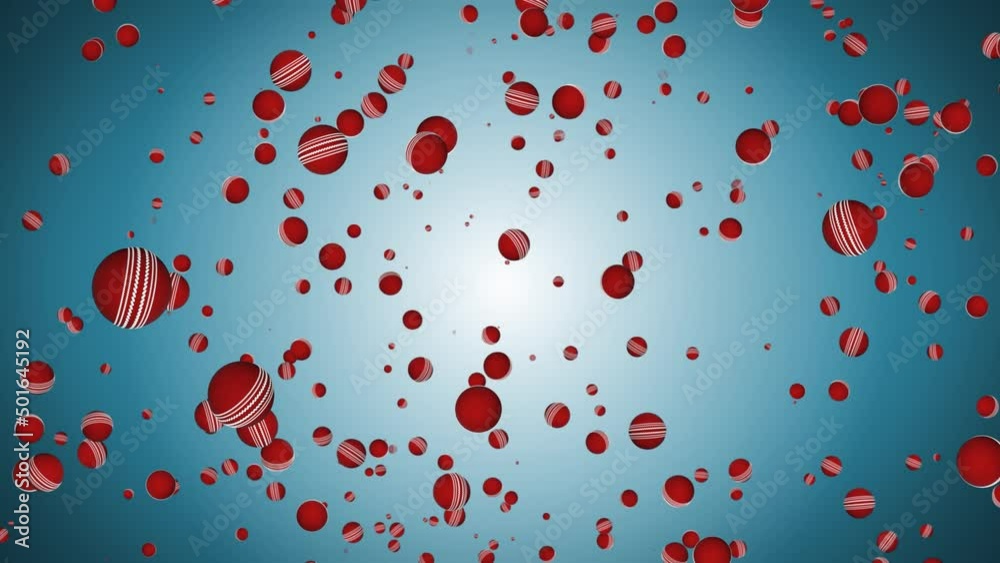 4K Loop Red cricket ball spinning in slow motion flying through the air ...