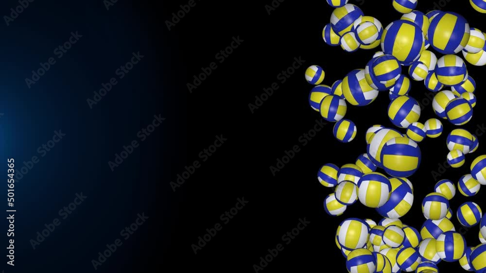 3D animation volleyball ball rotating on green screen background ...