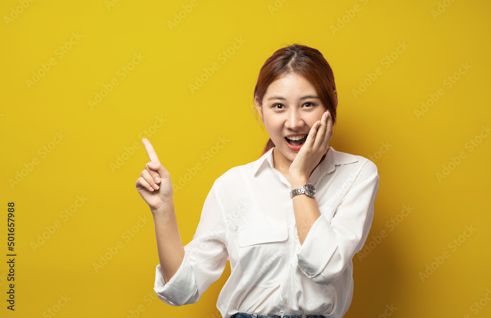 Girl screaming from surprise and happy emotions as found something ...