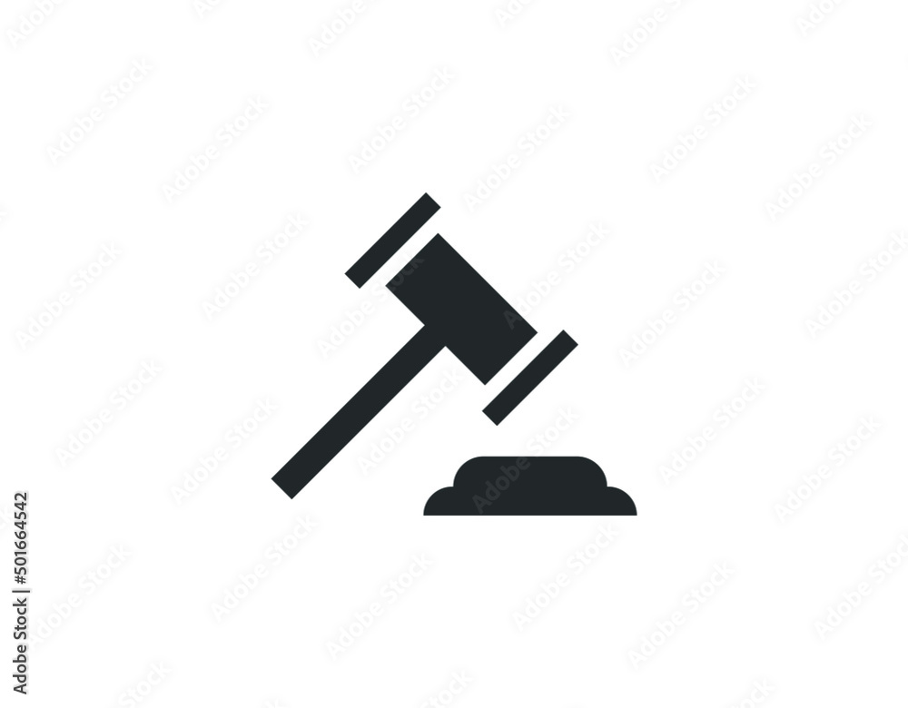 Judge gavel icon isolated on white background. Justice symbol modern ...