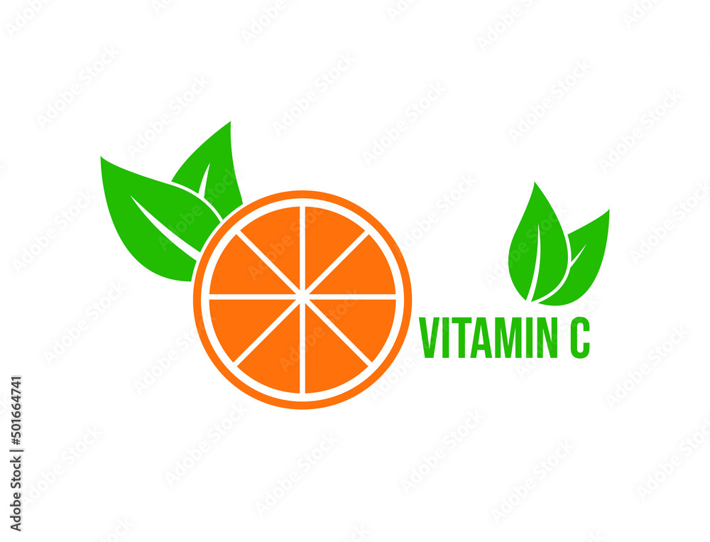 vitamin c and orange logo vector illustration Stock Vector | Adobe Stock