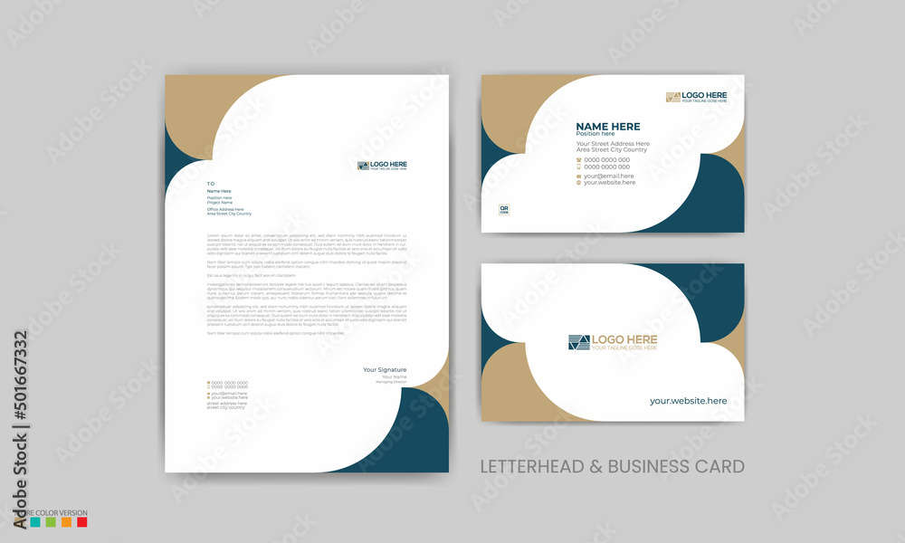 letterhead and business card design Stock Vector | Adobe Stock