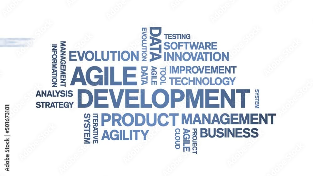 4k Agile Development Animated Tag Word Cloud;Text Design Animation ...