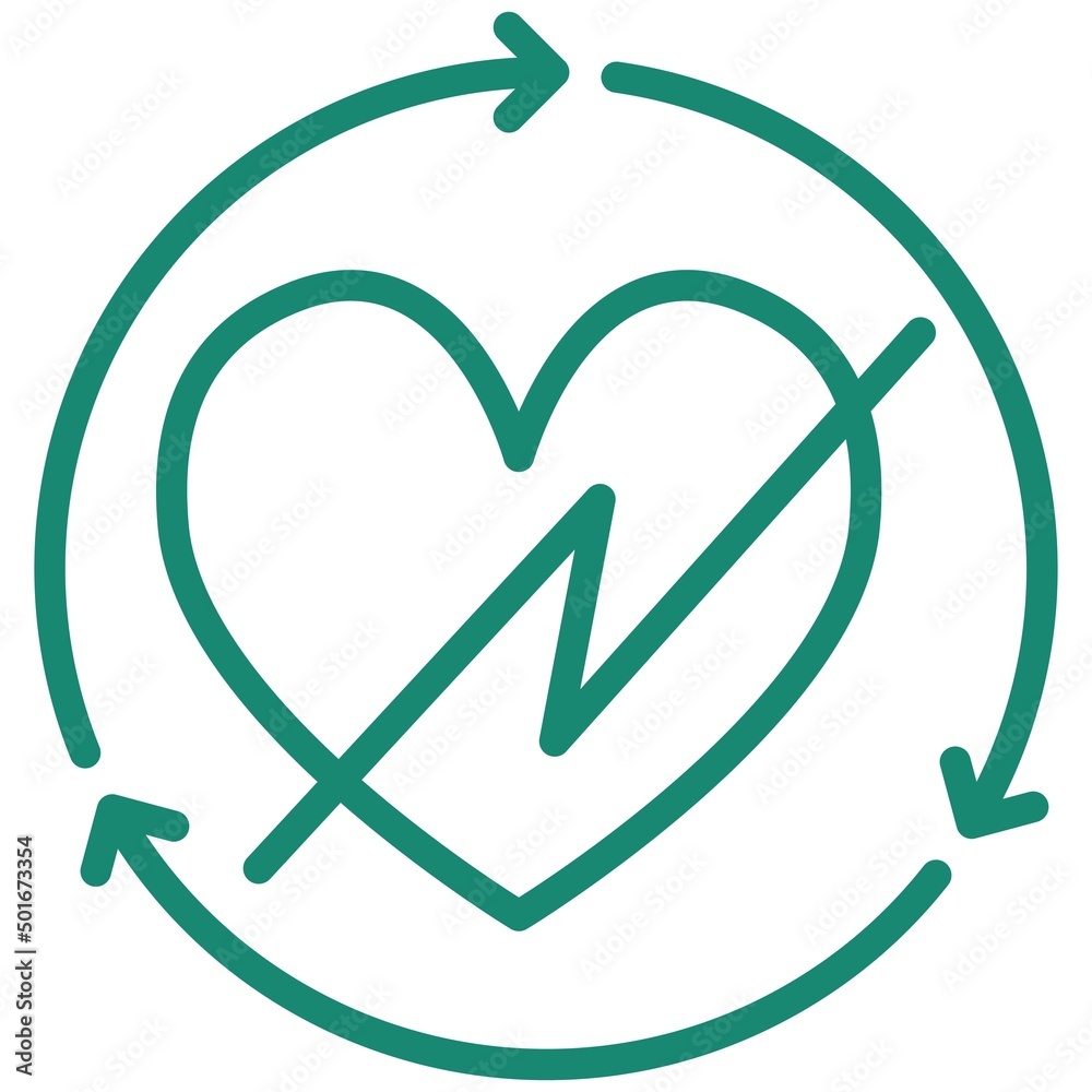 Heart with lightning inside circular arrow. The concept of improving ...