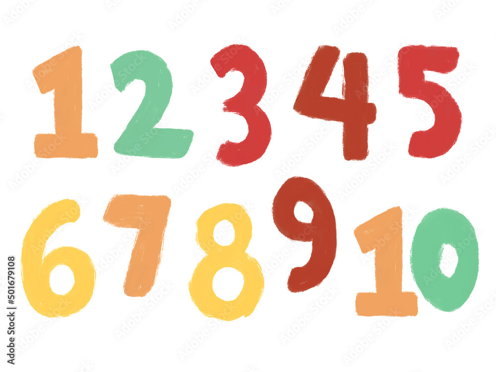 Numbers poster, card. Boho nursery print with numbers isolated on white ...
