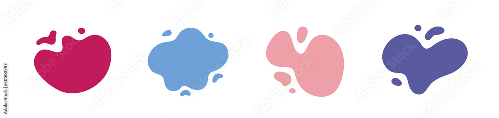 Colorful abstract liquid form design. Bright dynamic shapes for ...