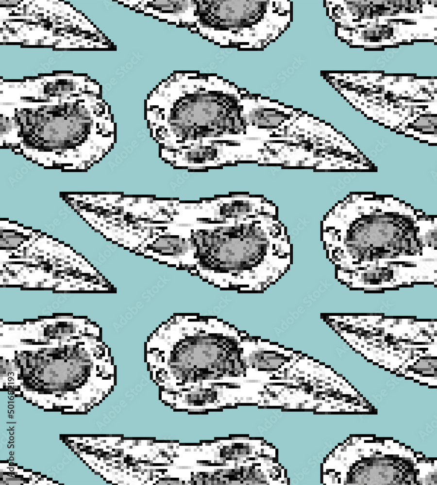 Raven Skull pattern pixel art. 8 bit Raven head skeleton background ...