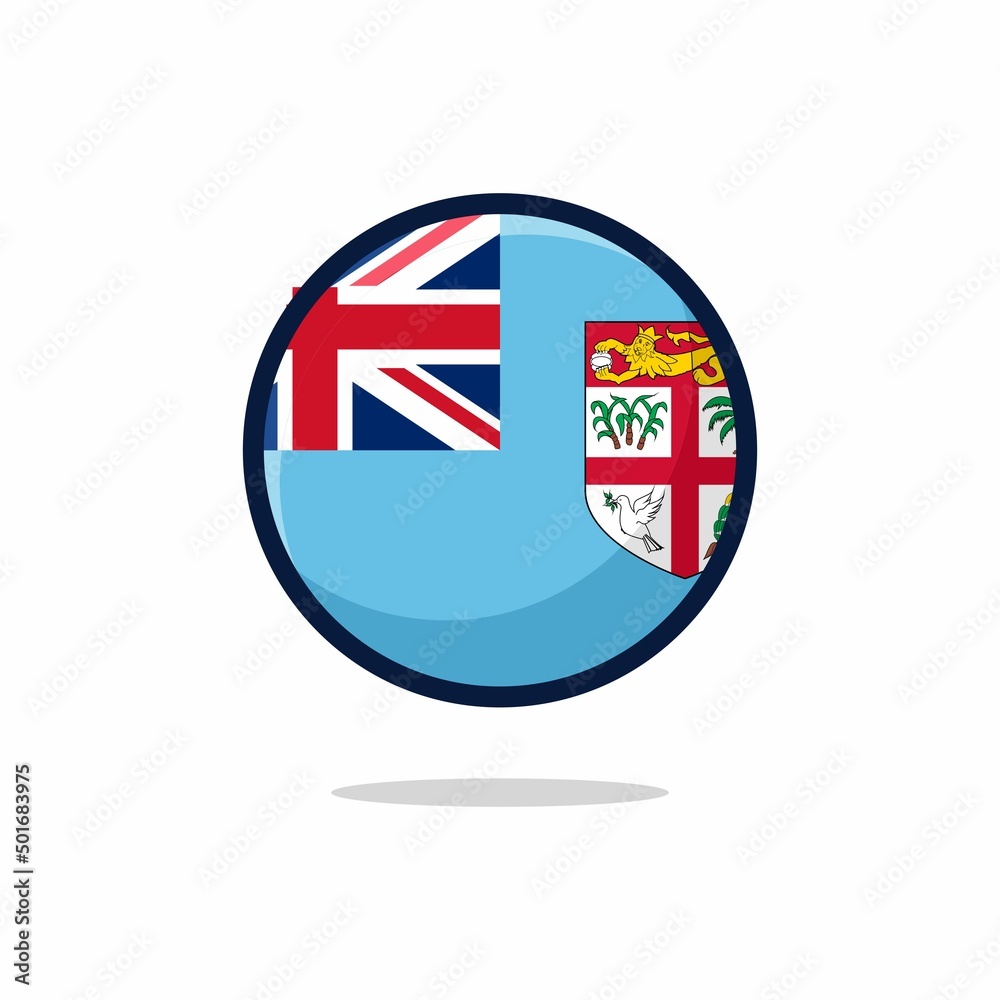 Fiji Flag Icon. Fiji Flag flat style isolated on a white background ...
