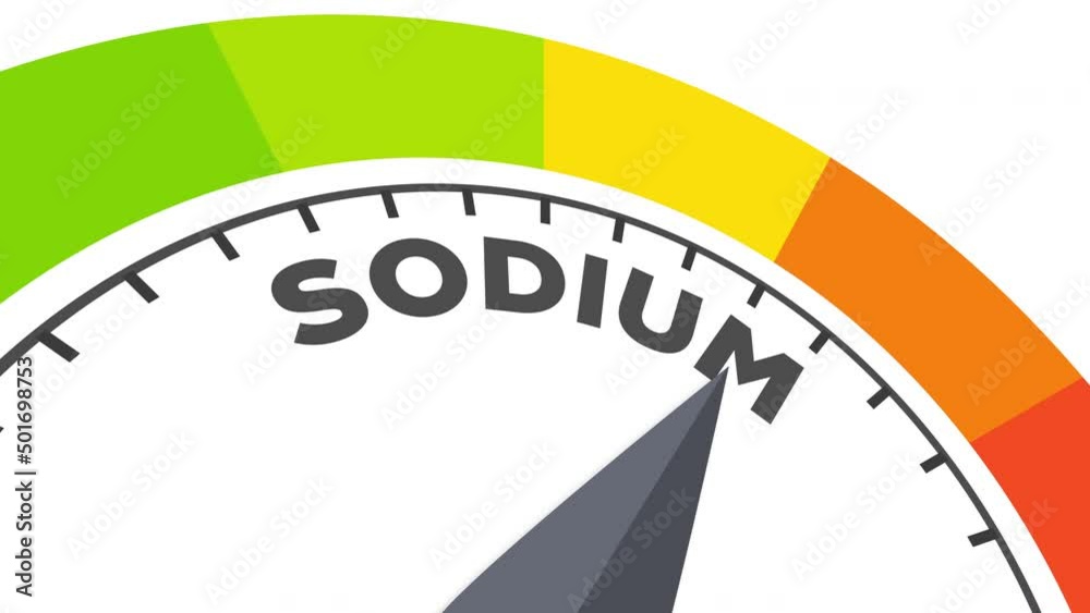 sodium level measuring device animation.zoom effect.Infographic gauge ...