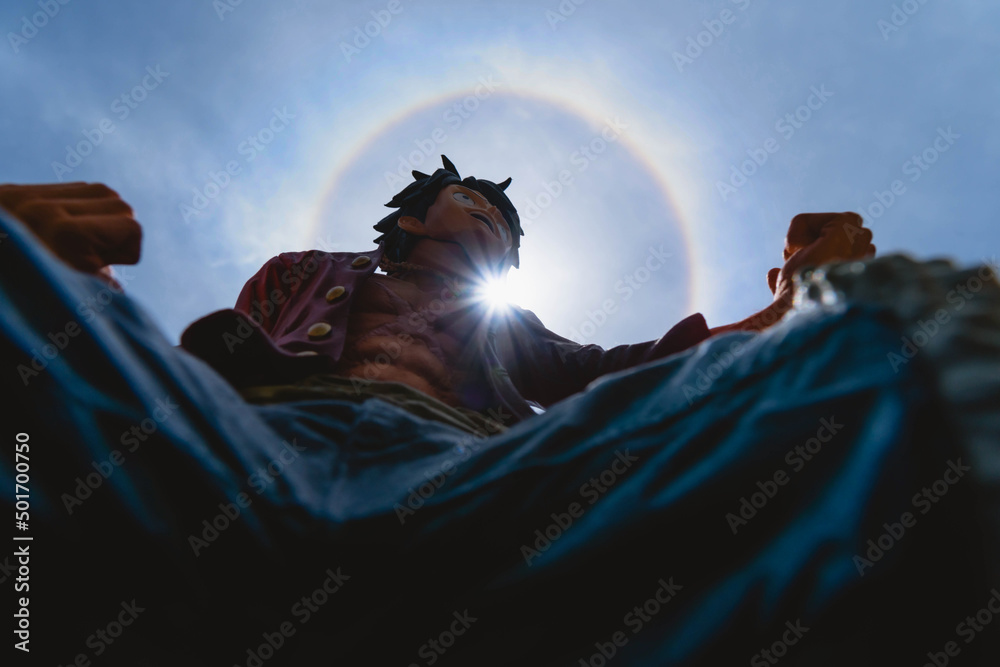 Plastic figurine of Money D.Luffy from One Piece animation with ...