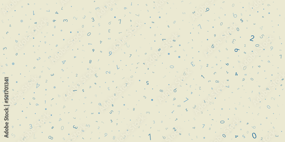 Various Colorful Randomly Placed, Sized and Oriented Numbers Pattern ...