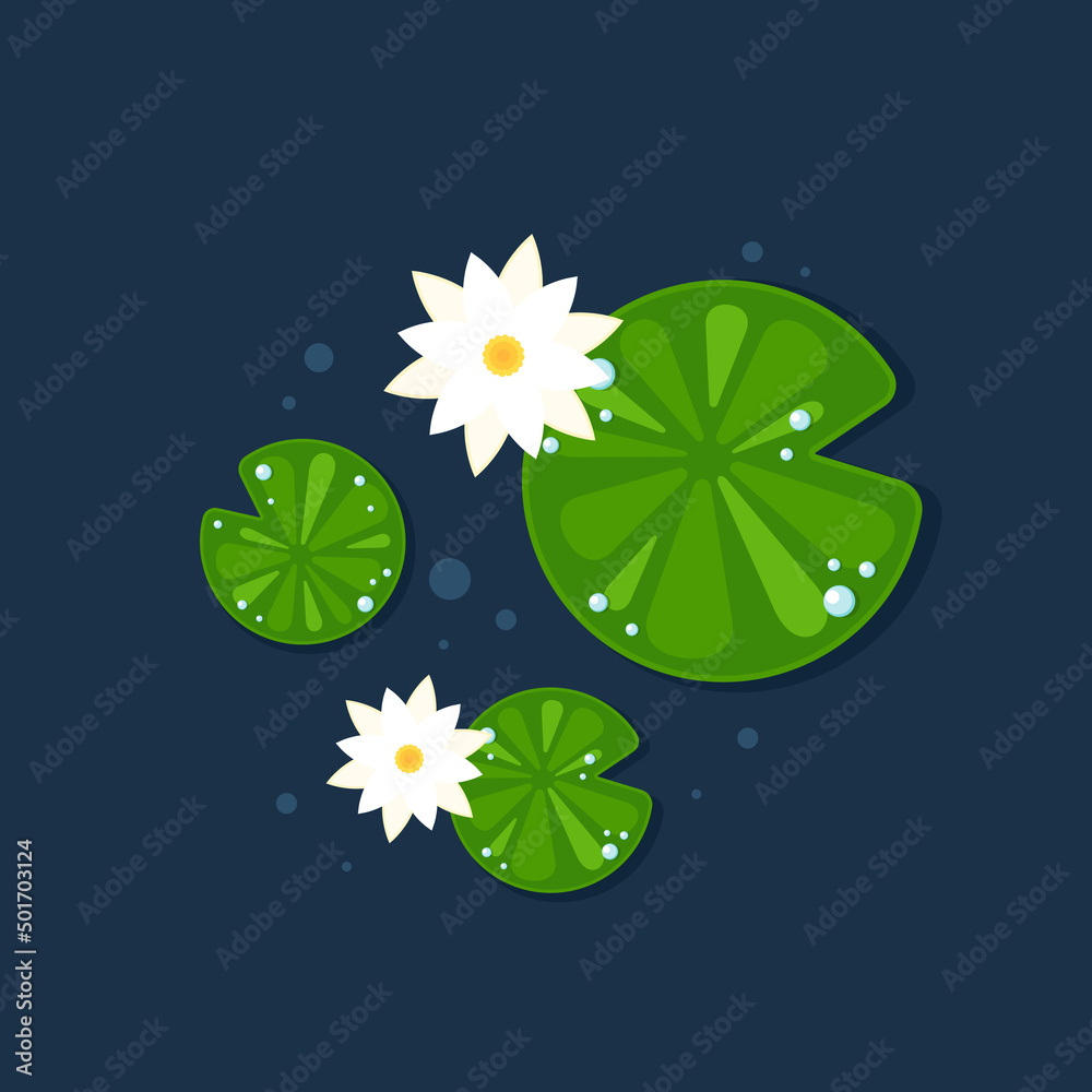 Lily pad and Lotus vector. wallpaper. free space for text. background ...