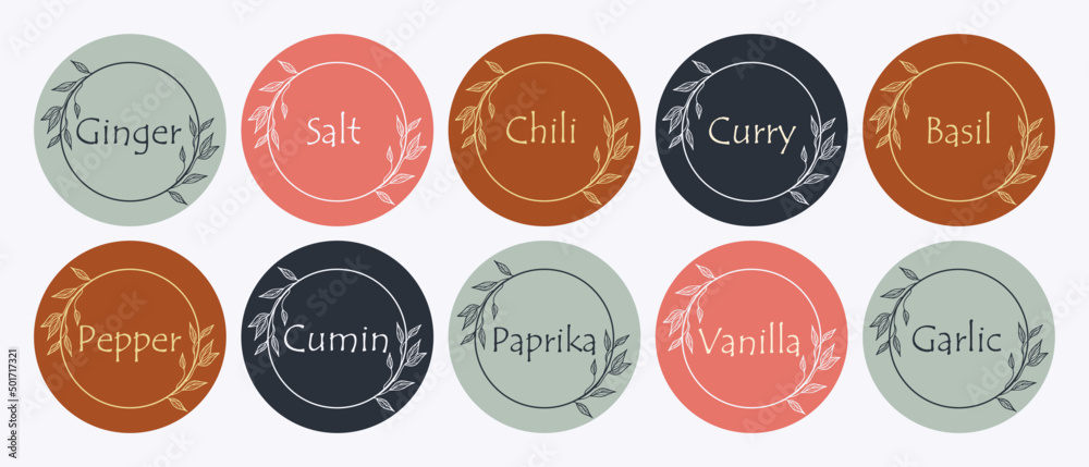 Pantry spice jar seasoning label sticker organizer set. For marking ...