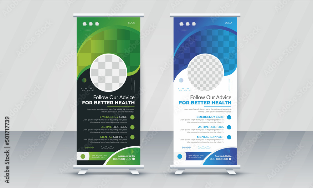 Modern Minimalist Professional and Corporate Medical roll up banner ...