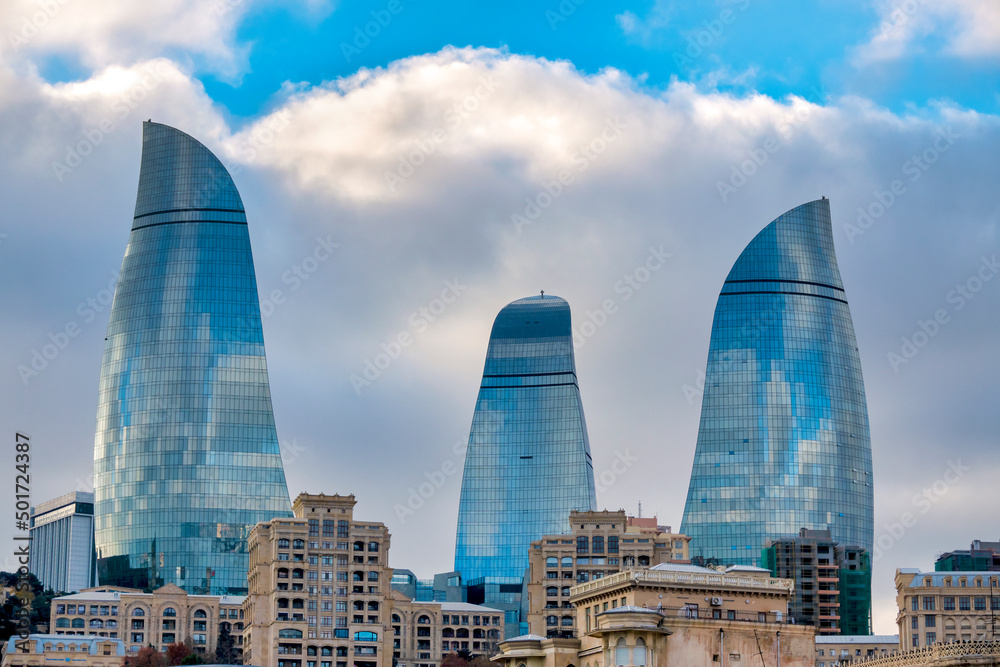 Flame Towers Stock Photo | Adobe Stock