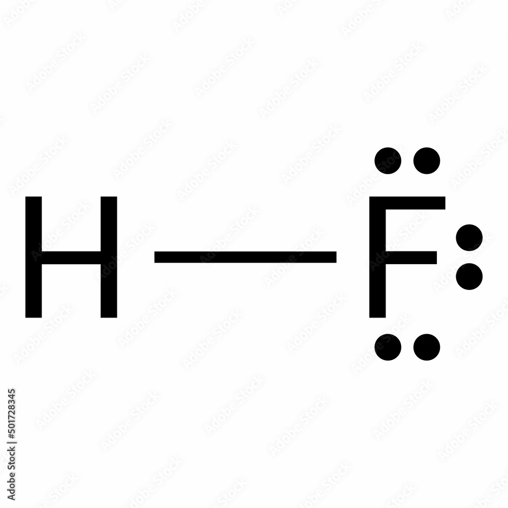 covalent bond of hydrogen fluoride Stock Vector | Adobe Stock