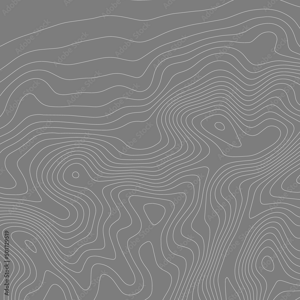 Abstract paper cut shapes. Topographic map on white background. Topo ...