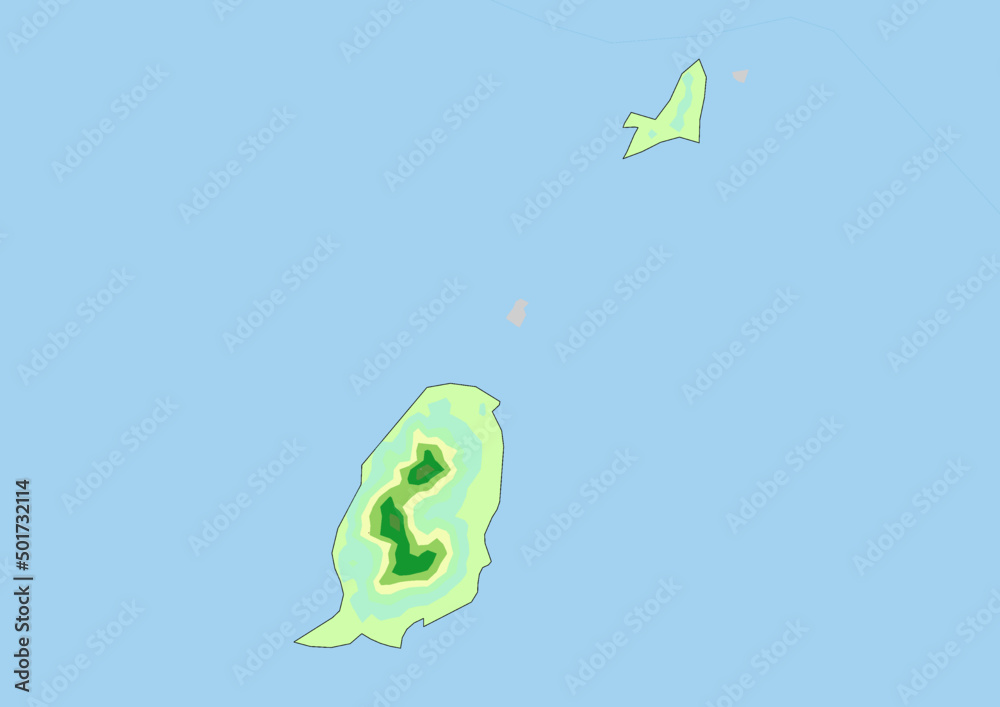 High detailed vector Grenada physical map, topographic map of Grenada ... High detailed vector Grenada physical map, topographic map of Grenada ...