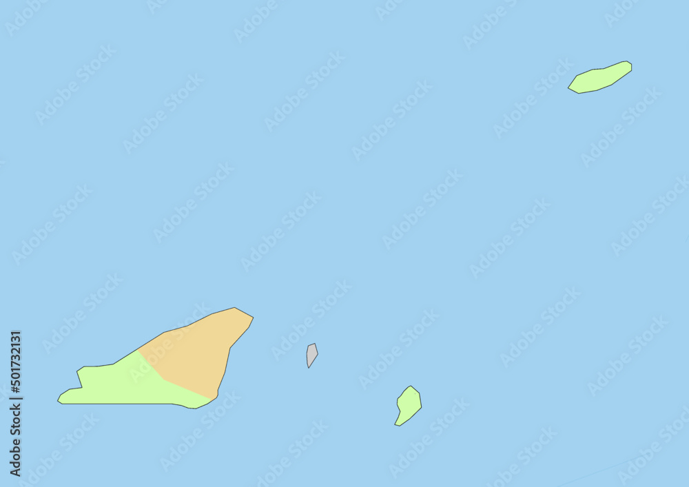 High detailed vector Guernsey physical map, topographic map of Guernsey ...