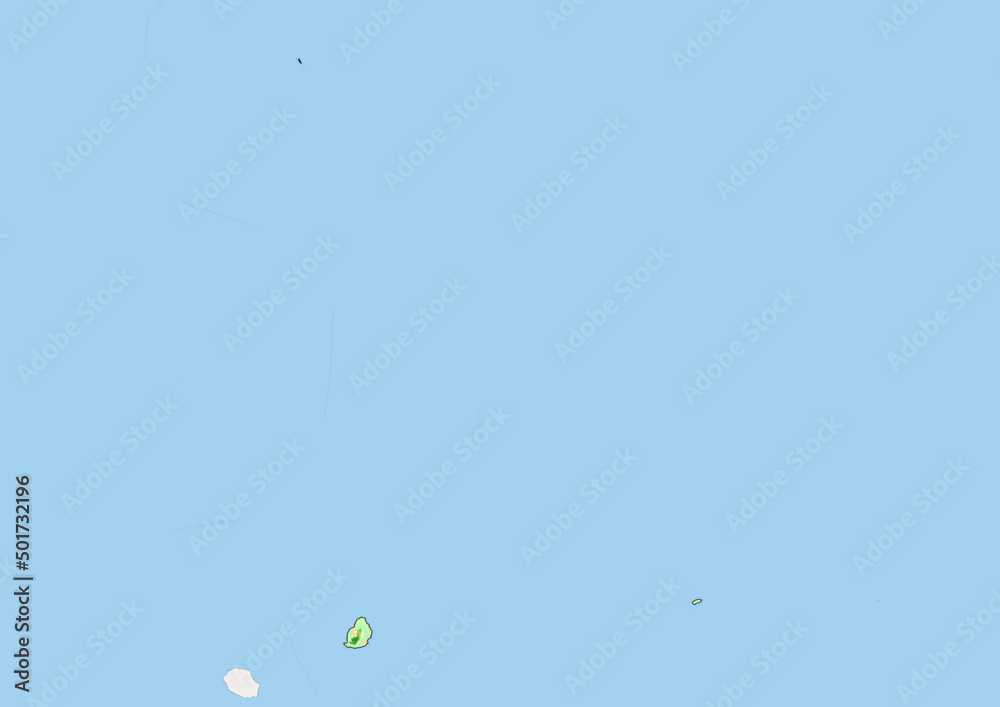 High detailed vector Mauritius physical map, topographic map of ...