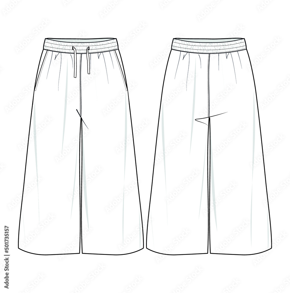 Women Wide Leg Pant, Flared Pant, Palazzo Pants with String Draw Front ...