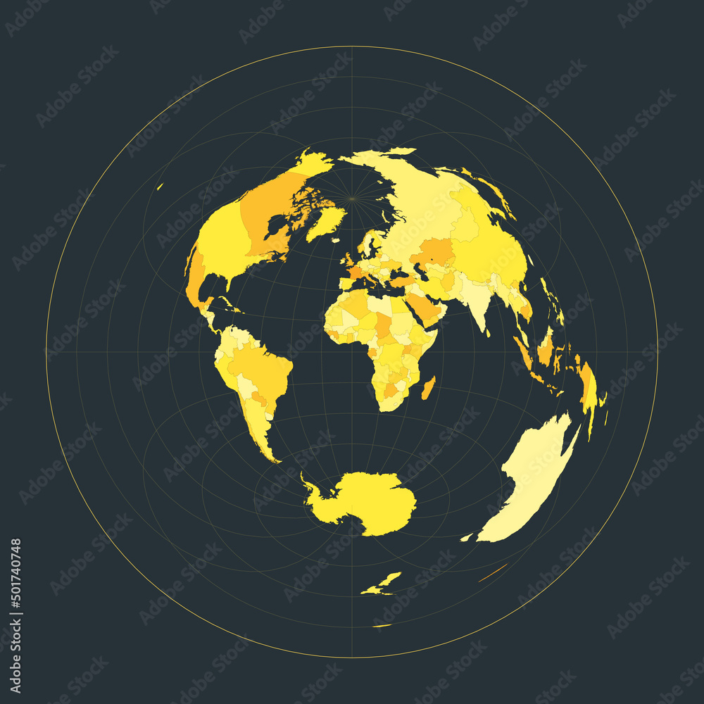 World Map. Azimuthal equidistant projection. Futuristic world ... World Map. Azimuthal equidistant projection. Futuristic world ...