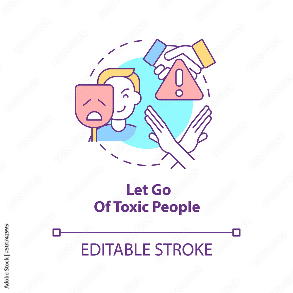 Let go of toxic people concept icon. Step to self love abstract idea ...